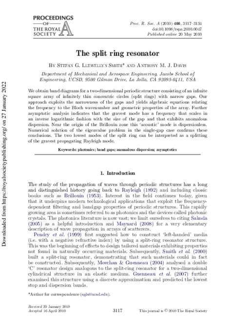 Pdf The Split Ring Resonator