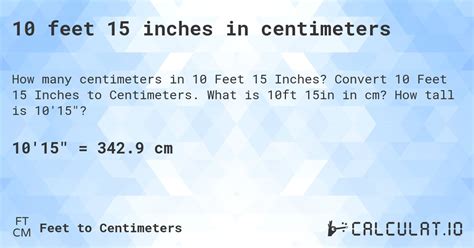 10 Feet 15 Inches In Centimeters Calculatio