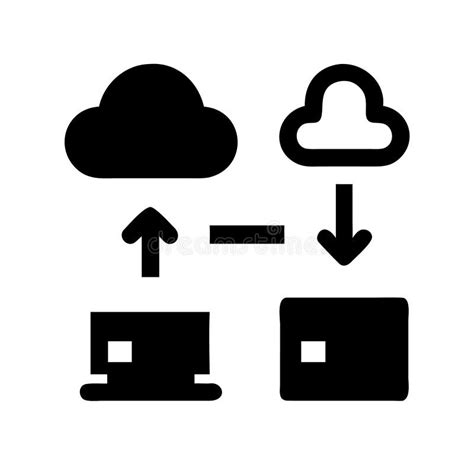 Cloud Computing Data Transfer Between Devices Illustration Stock Vector