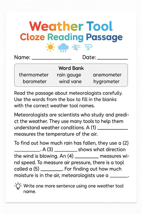 Weather Tools Worksheets Free Image And Pdf Printables