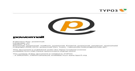 pdf powermail manuell · the rebuild was done with extbase and fluid