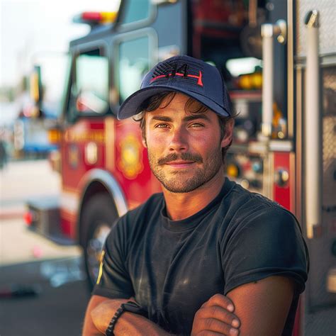 Customized Firefighter Hat Embroidered Station Number Red Axe