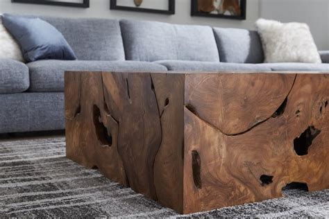 Teak Slice Coffee Table Square