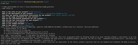 github davidmjost readmegenerator