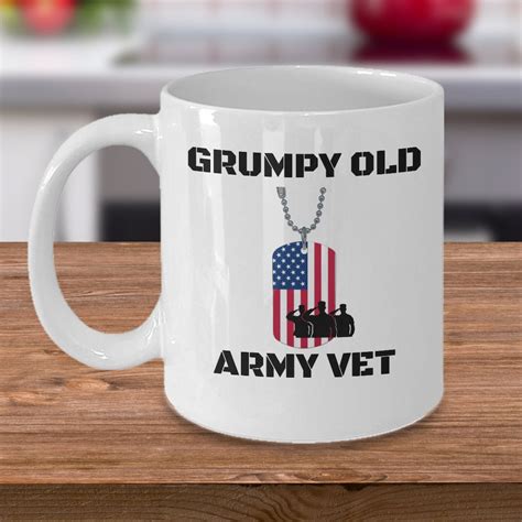 Grumpy Old Army Vet Funny Veteran Coffee Mug Sarcastic Veterans Day