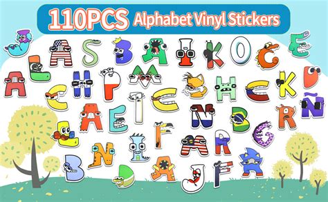 Alaxciax 110pcs Alphabet Stickers Cute Cartoon Alphabet