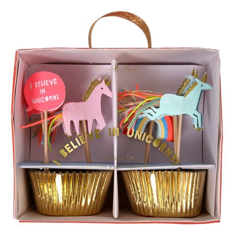 Meri Meri Unicorn Cupcake Decorating Kit Set Of 24 Discount Party