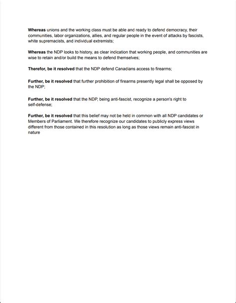 Parliamentary Resolution Format