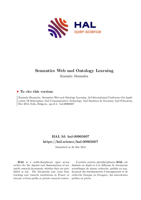 Pdf Semantics Web And Ontology Learning