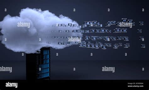 Cloud Computing Technology Innovation Futuristic Cybersecurity Encrypted Internet Data