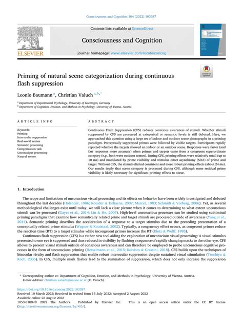 Pdf Priming Of Natural Scene Categorization During Continuous Flash
