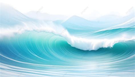 Sky Blue Cloudy Background Big Waves Background Blurred Water