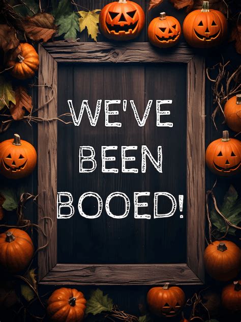 Free Printable Dark Style Colorful Halloween Weve Been Booed Sign