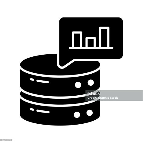 Bar Chart With Database Showing Concept Vector Of Database Analysis Premium Icon Stock