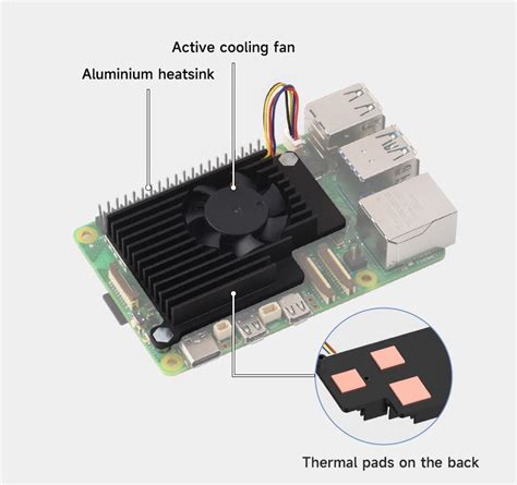 Black Active Cooler For Raspberry Pi 5