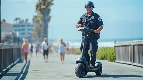 Free Patrolling Officer Outdoors Image Police Officer Segway