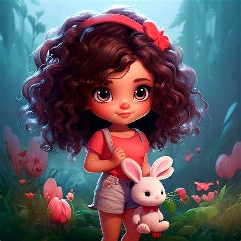 Premium Ai Image Cute Girl Illustration