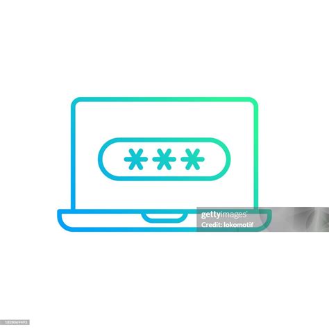 secured computer gradient line icon the icon is suitable for web design mobile apps ui ux and