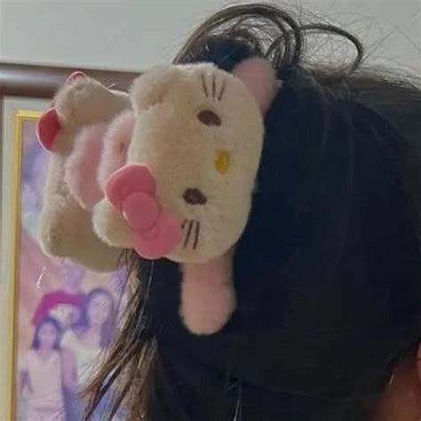 Hello Kitty Fluffy Claw Clip Hellokitty Sanrio Depop