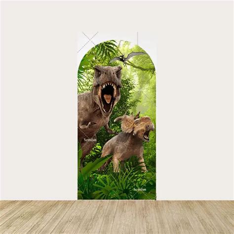 Jurassic World Dinosaur Arch Backdrop Set For Birthday Party Dinosaur
