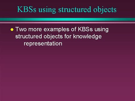 knowledge representation 2 knowledge representation using structured