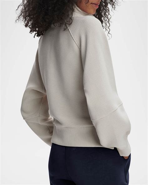 Varley Milano Half Zip Ribbed Sweatshirt Neiman Marcus