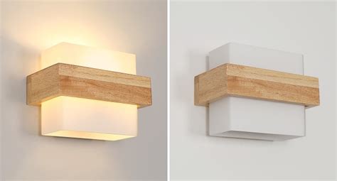 Comely Led Wall Lights Indoor Creative Square Wooden Wall Lamp Modern