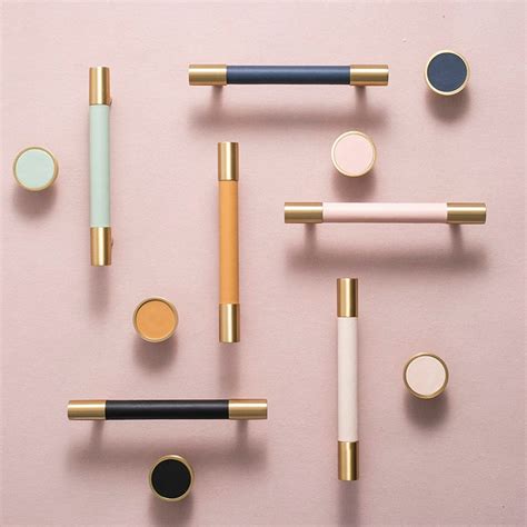 Brass Leather Cabinet Handles Leather Drawer Handles Knobs Etsy