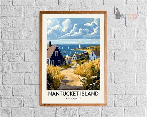 Nantucket Island Poster Nantucket Island Wall Art Nantucket Island