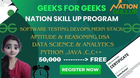 geeksforgeeks free skillup program 2025 all courses for free register