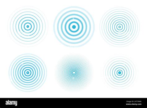 Concentric Ripple Circles Set Seismic Earthquake Alert Radar Radial Signal Sonar Wave