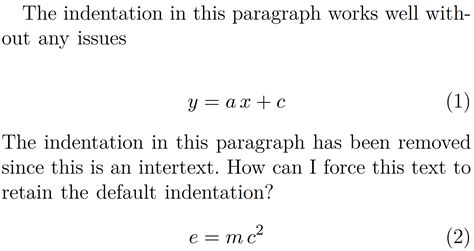Math Mode How Can I Force `intertext` Command To Retain The Default Indentation In `align