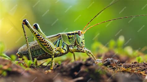 Premium Photo Grasshopper Grasshopper On Leafnatural Habitat Generative Ai