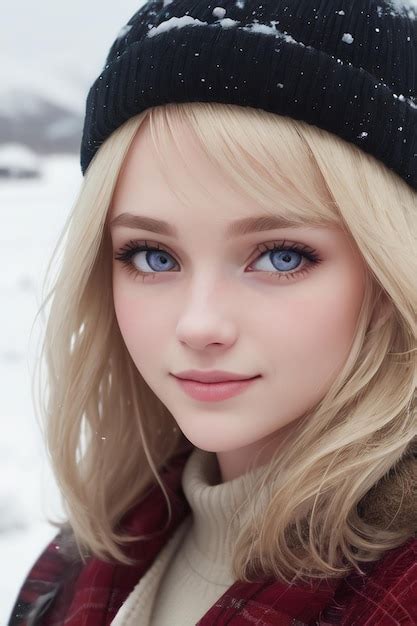 Premium Photo A Girl With Blue Eyes