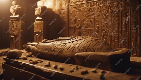 Premium Ai Image An Ancient Egyptian Tomb With Hieroglyphics Golden