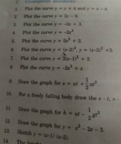 1 Plot The Curve Yx4 And Yx−4 2 Pot The Curve Y2x−6 8 Pot The Cu