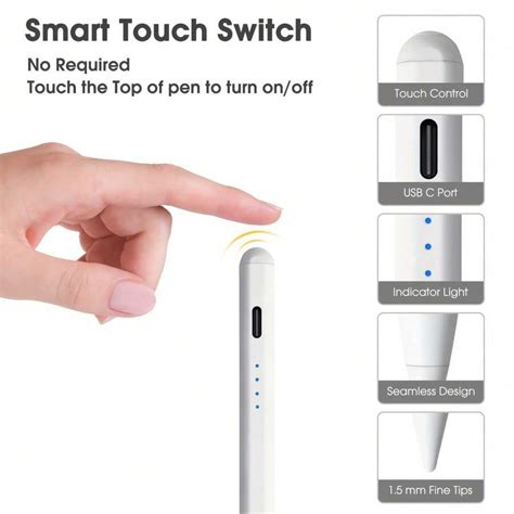 Rechargeable Stylus Pen Compatible With Ios Android Windows Tablet Long Battery Life Anti Slip