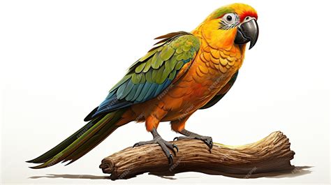 Premium Photo Cute Flat Vector Colorful Parrot Caique Standing