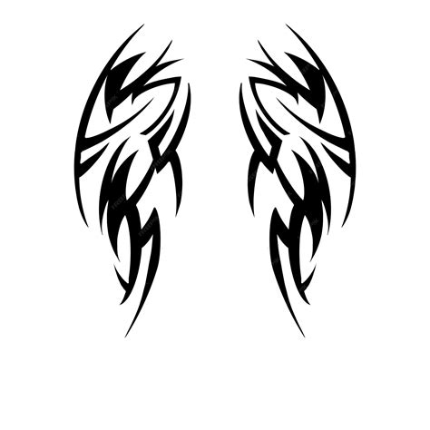 Simple Tribal Wing Tattoo Designs