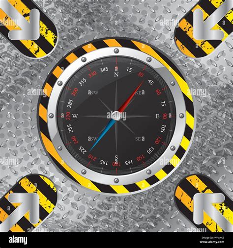 Industrial Compass Design With Grunge Stripes Stock Vector Image And Art