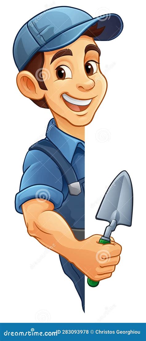 Bricklayer Mascot Tool Mason Construction Mascot Stock Vector