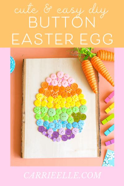 Easy Easter Craft Button Easter Egg Carrie Elle