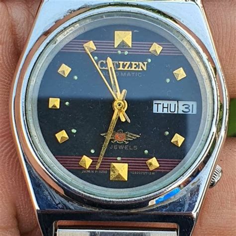 Vintage Citizen Automatic 21 Jewels Stainless Steel Black Color Dial