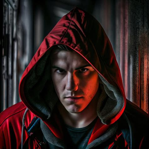 Retrato De Un Hacker Ciberpunk De Ciencia Ficción Hombre Futurista De Alta Tecnología Del Futuro