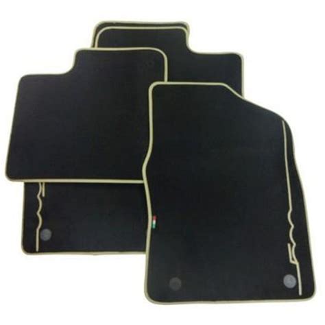 Genuine Fiat 500 2012 2015 Set Of Luxury Black With Ivory Border