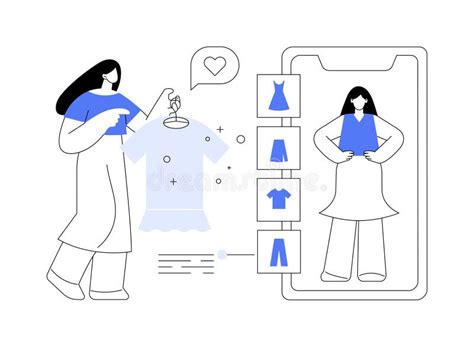 Virtual Fitting Room Abstract Concept Vector Illustration Stock Vector