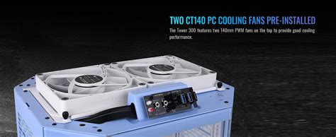 Thermaltake Tower 300 Hydrangea Blue Micro Atx Case 2x140mm Ct Fan