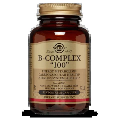 Solgar B Complex 100 X 50 Capsules For Energy Metabolism Cardiovascular And Nervous System