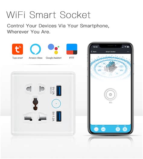 Smart Home Universal Wall Socket USB Alexa Control