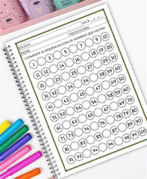Apostila De Matemática Para Alfabetização Números De 0 A 99 Pro